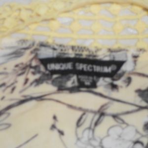 Unique Spectrum | Tops | Unique Spectrum Floral Print Crochet Trim ...